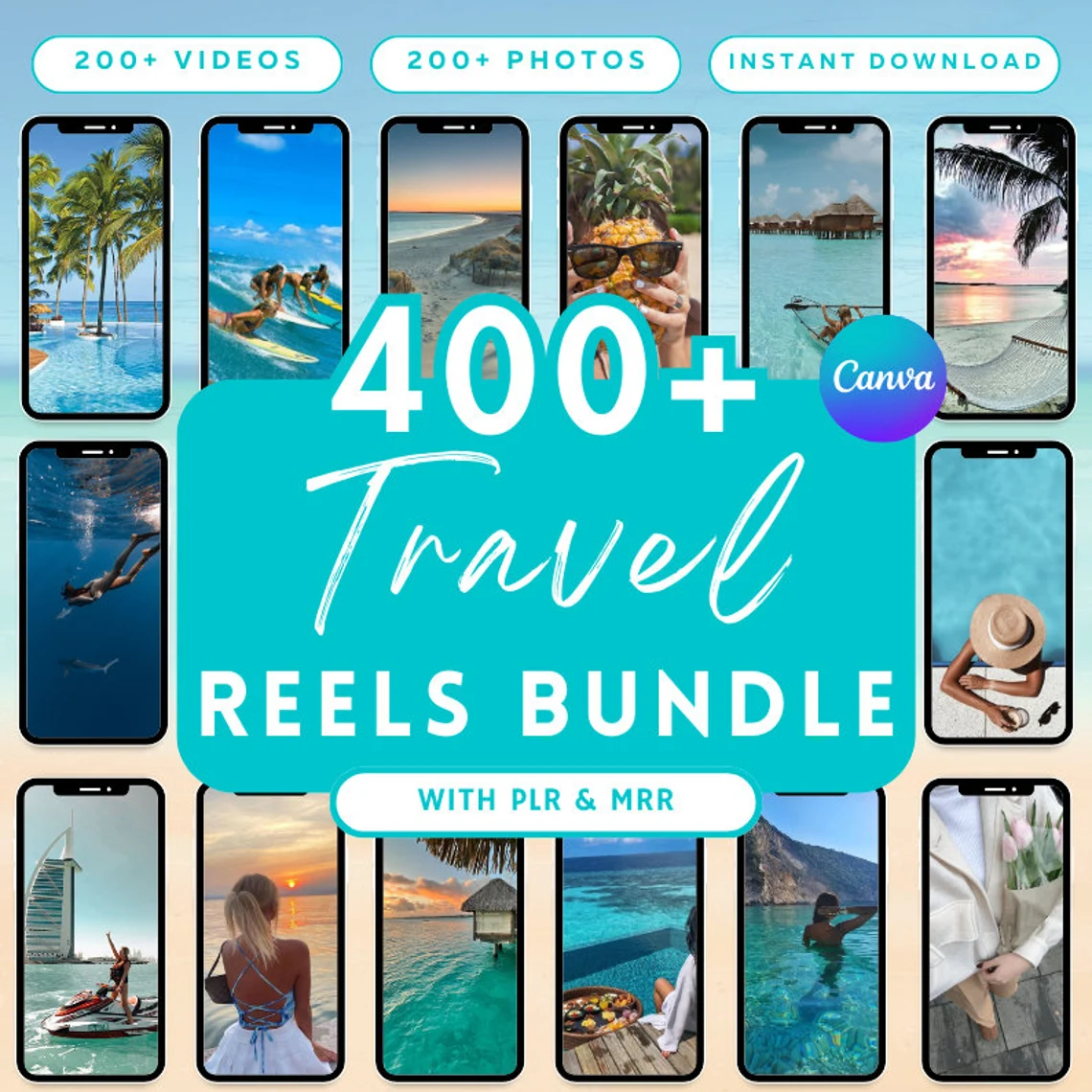 Travel Reels Bundle - 400+ Faceless Instagram Videos with MRR & PLR ...