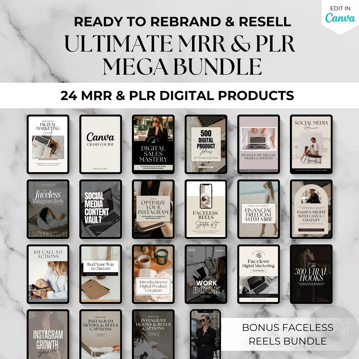 Ultimate Mrr Plr Bundle 24 Ebooks 2600 Bonus Reels Plr Creative