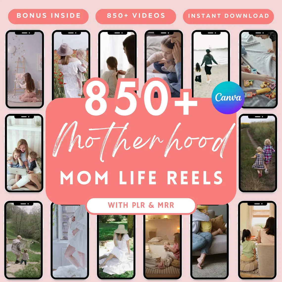 850+ Faceless Motherhood Reels Bundle with MRR | PLR Creative